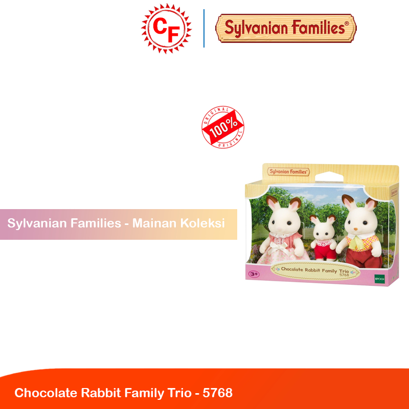 Jual Sylvanian Families Chocolate Rabbit Family Trio Figures 5768 ...