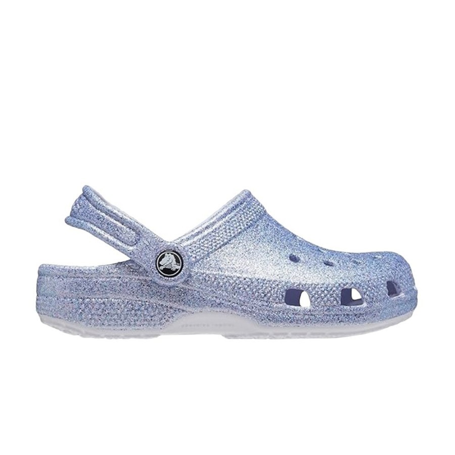 Jual SANDAL ANAK CROCS Classic Gliter Clog Kids Frosted Glitter Blue ...