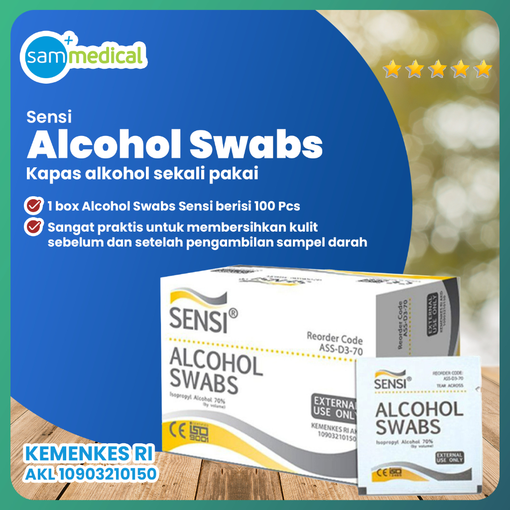 Jual SENSI Alkohol Swab / Tissue Alkohol / Tisu Basah Alkohol @100 pcs ...