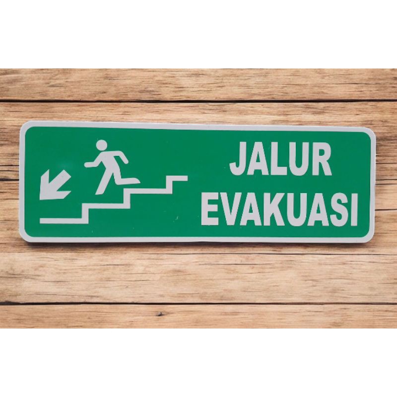 Jual Sign Rambu PVC Jalur Evakuasi Tangga Kiri Bawah 10x30 cm | Shopee ...