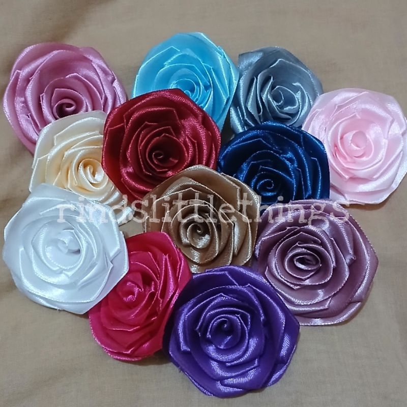 Jual [READY STOCK] Bunga Mawar Satin | Mawar Pita Satin | Mawar Satin ...