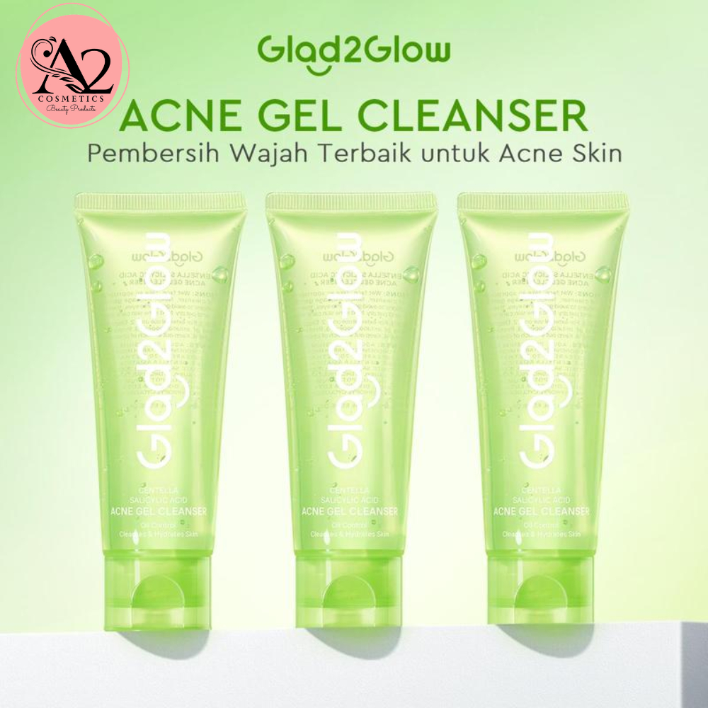 Jual Glad2Glow Centella Salicylic Acid Acne Gel Cleanser A2 Cosmetics ...