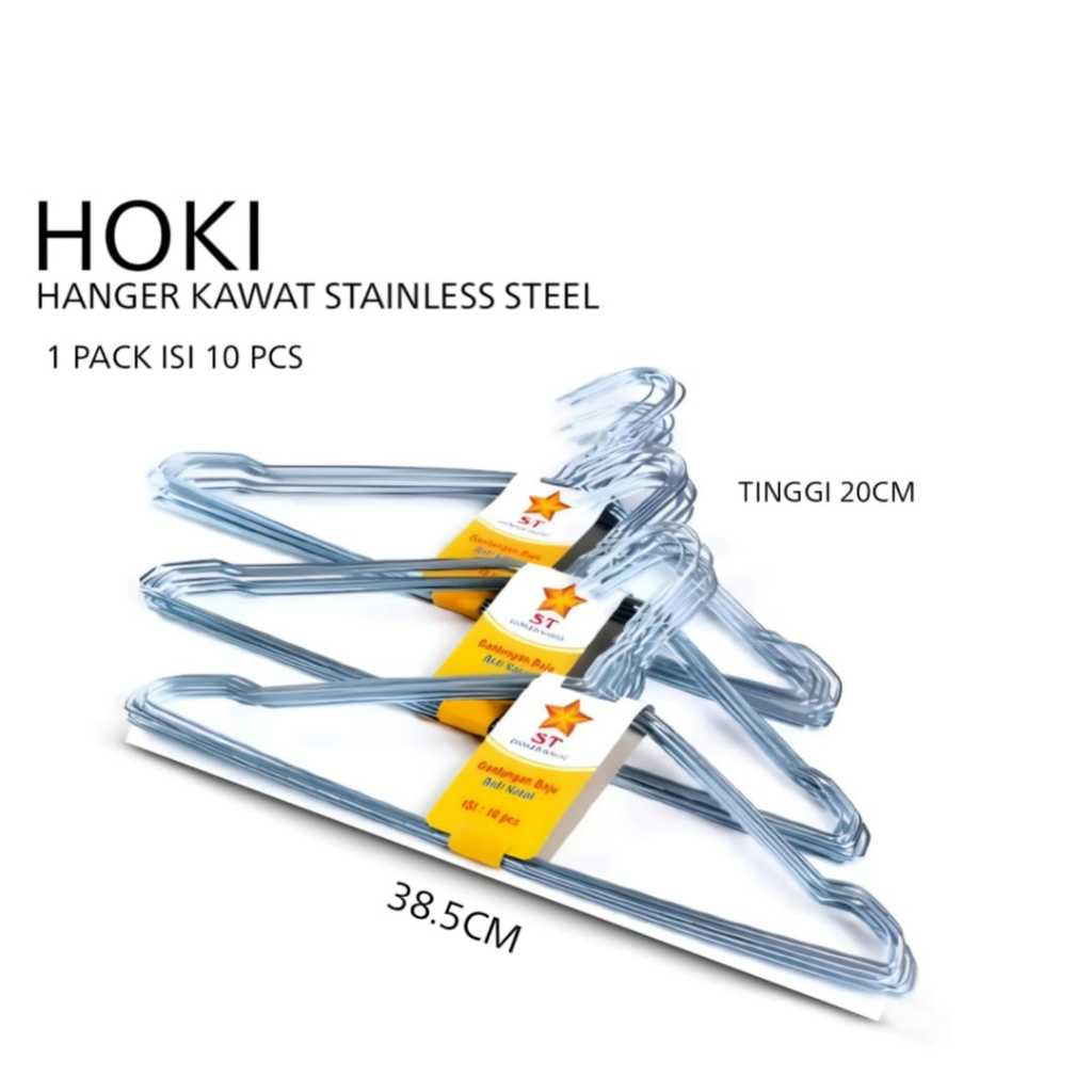 Jual [HOKI] Hanger Kawat Stainless [1 pack isi 10 pcs] | Shopee Indonesia
