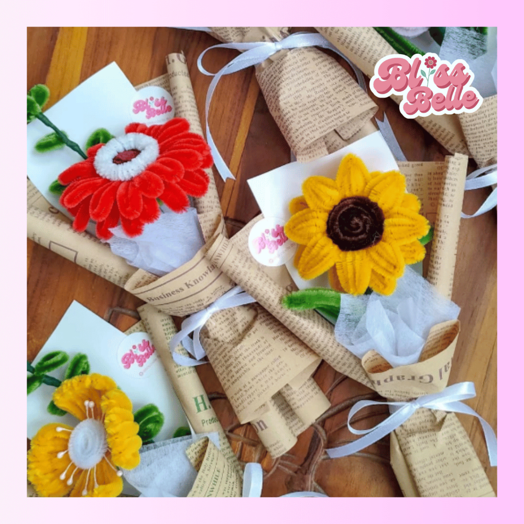 Jual Pipe Cleaner Single Bouquet (buket pipe cleaner kawat bulu) ukuran ...