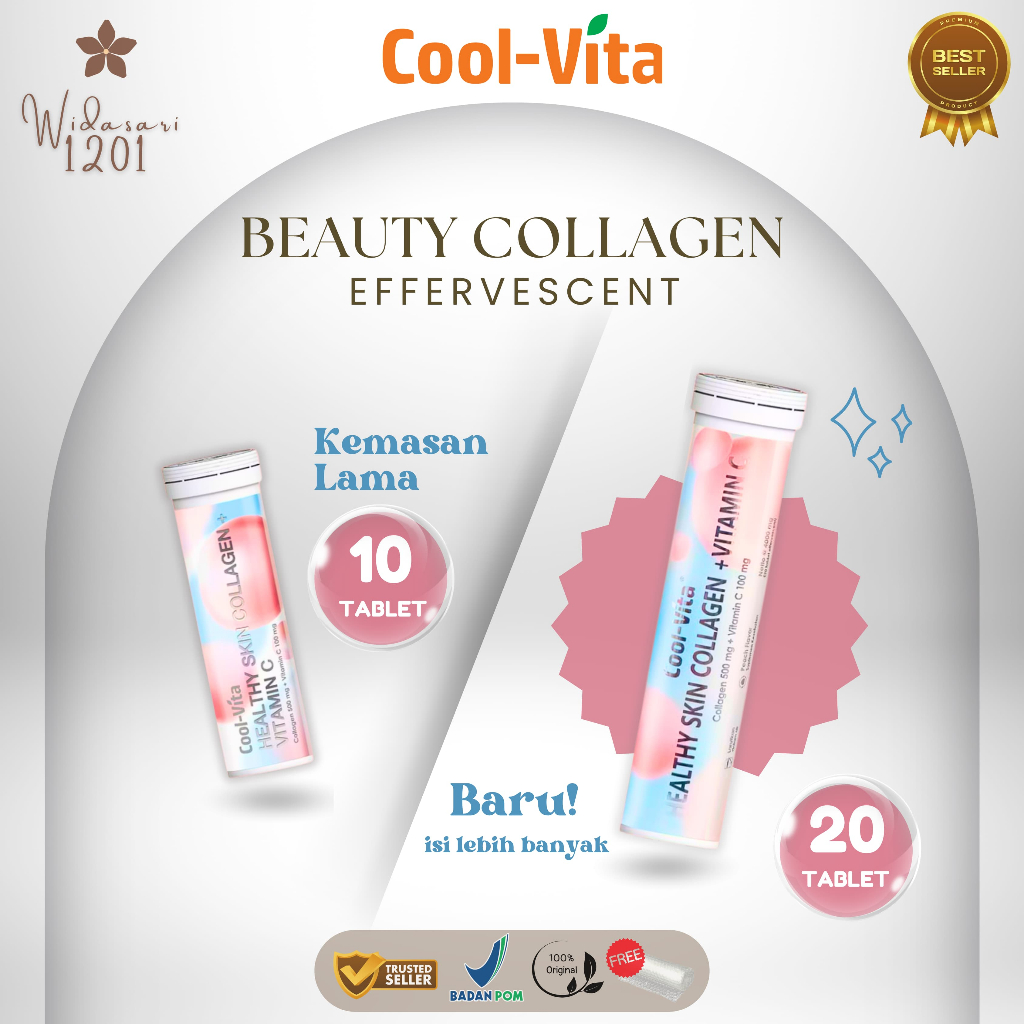 Jual [1 Tube - 20 Tablet] Coolvita Collagen Effervescent Rasa Peach Untuk Kulit Glowing New ...