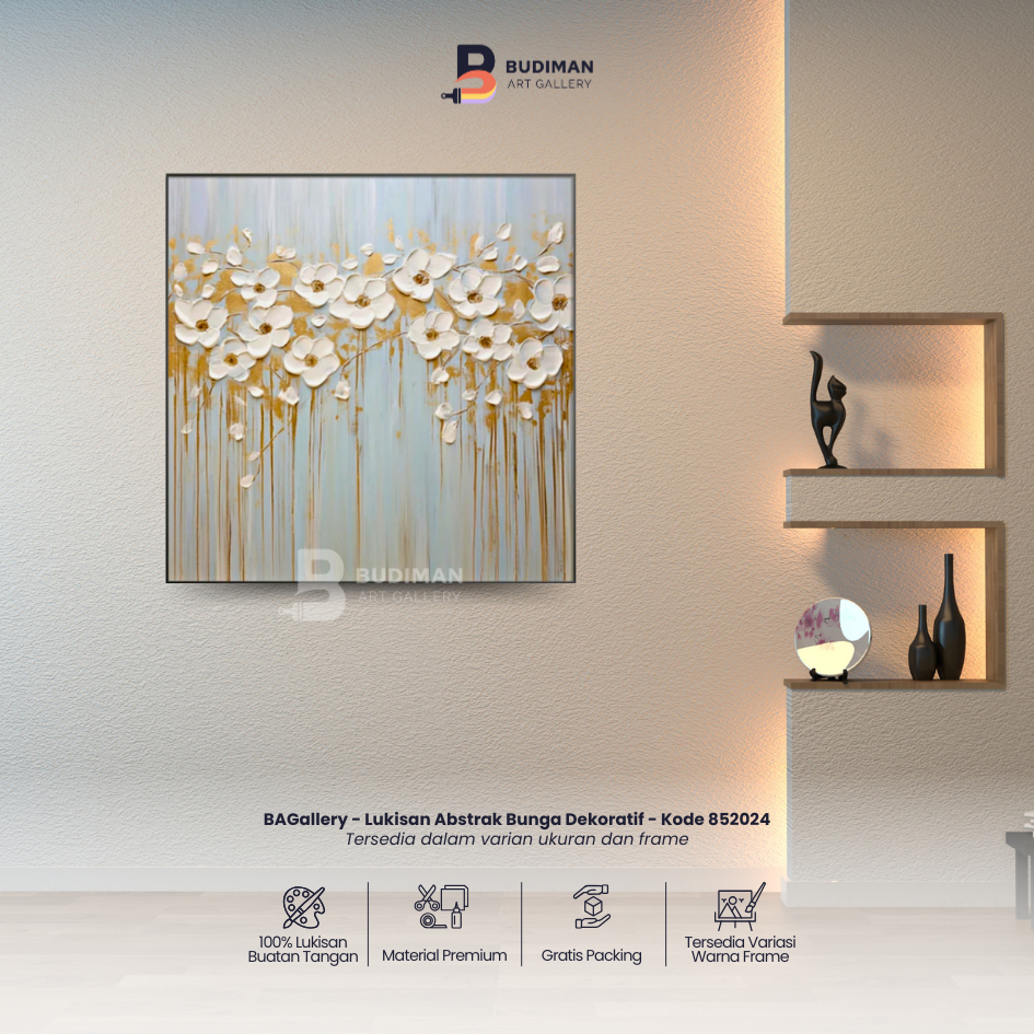 Jual BAGallery - Lukisan Abstrak Hiasan Dinding Aesthetic Bunga ...
