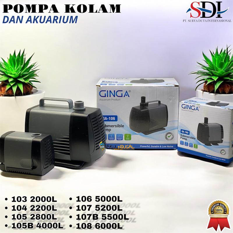 Jual POMPA AIR KOLAM GINGA GA-103 2000L GA-2200L GA-105B 4000L GA-106 ...
