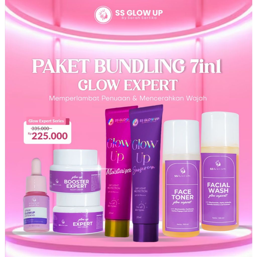 Jual SS GLOW UP Booster Paket Bundling Glow Expert 7 in 1By Sarah ...