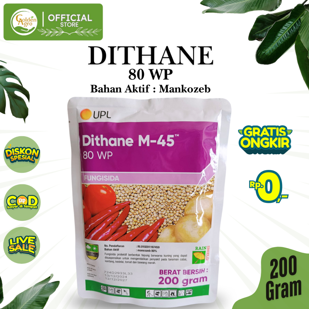Jual FUNGISIDA DITHANE 80 WP 200GR GR GRAM UPL ORIGINAL | Shopee Indonesia