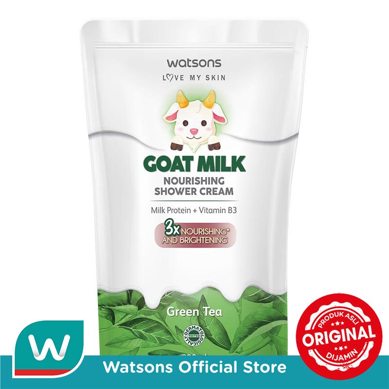 Jual Watsons Goat Milk Nourishing Green Tea Shower Cream Pouch 800ml ...