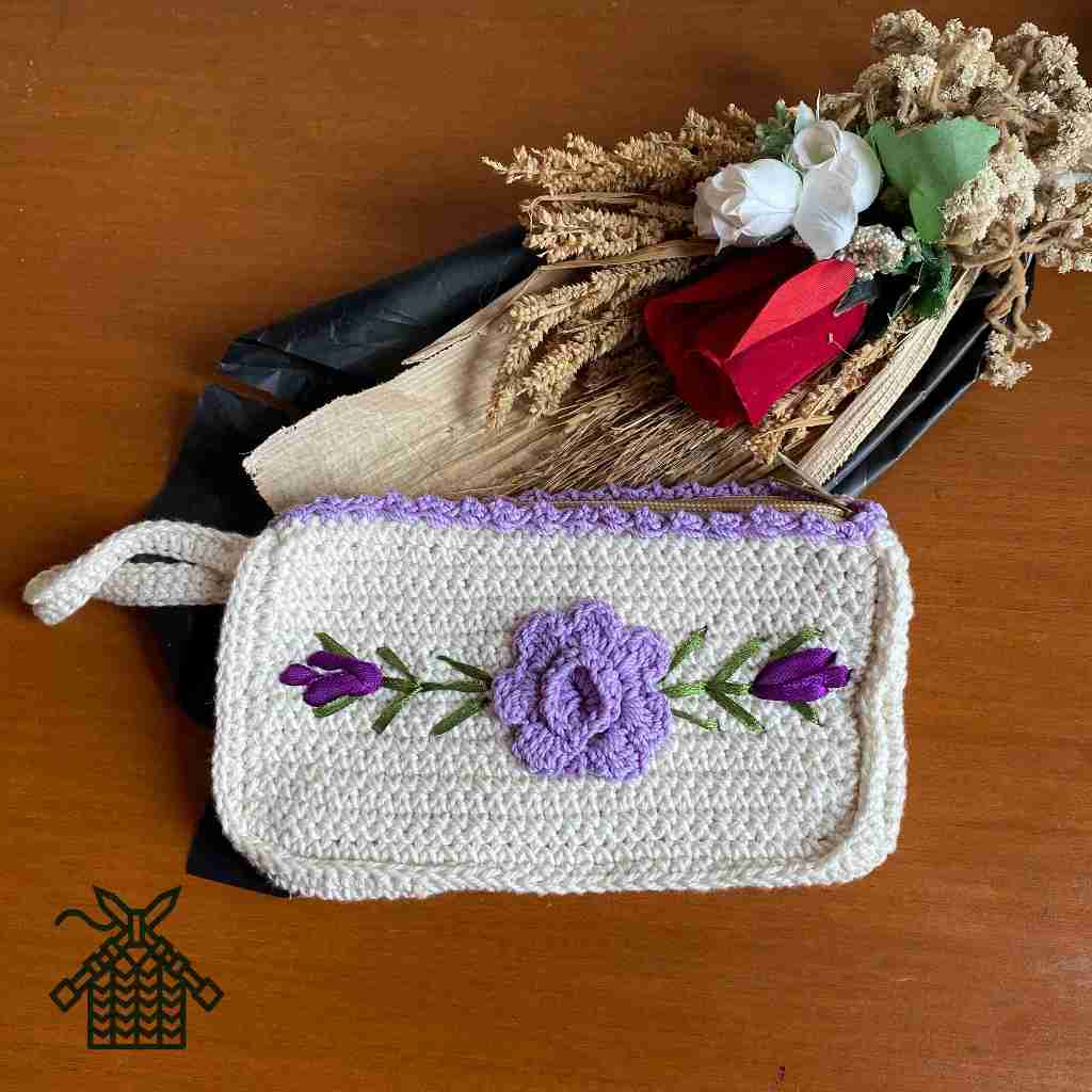 Jual dompet dua ruang rajutan handmade / dompet panjang vintage rajut ...