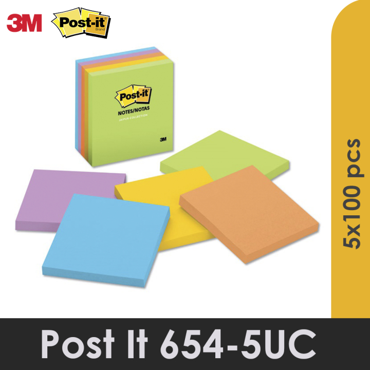 Jual Post it 3M 654 UC Sticky Notes Warna ( 1 Pak isi 5 Pad / 5 warna ...