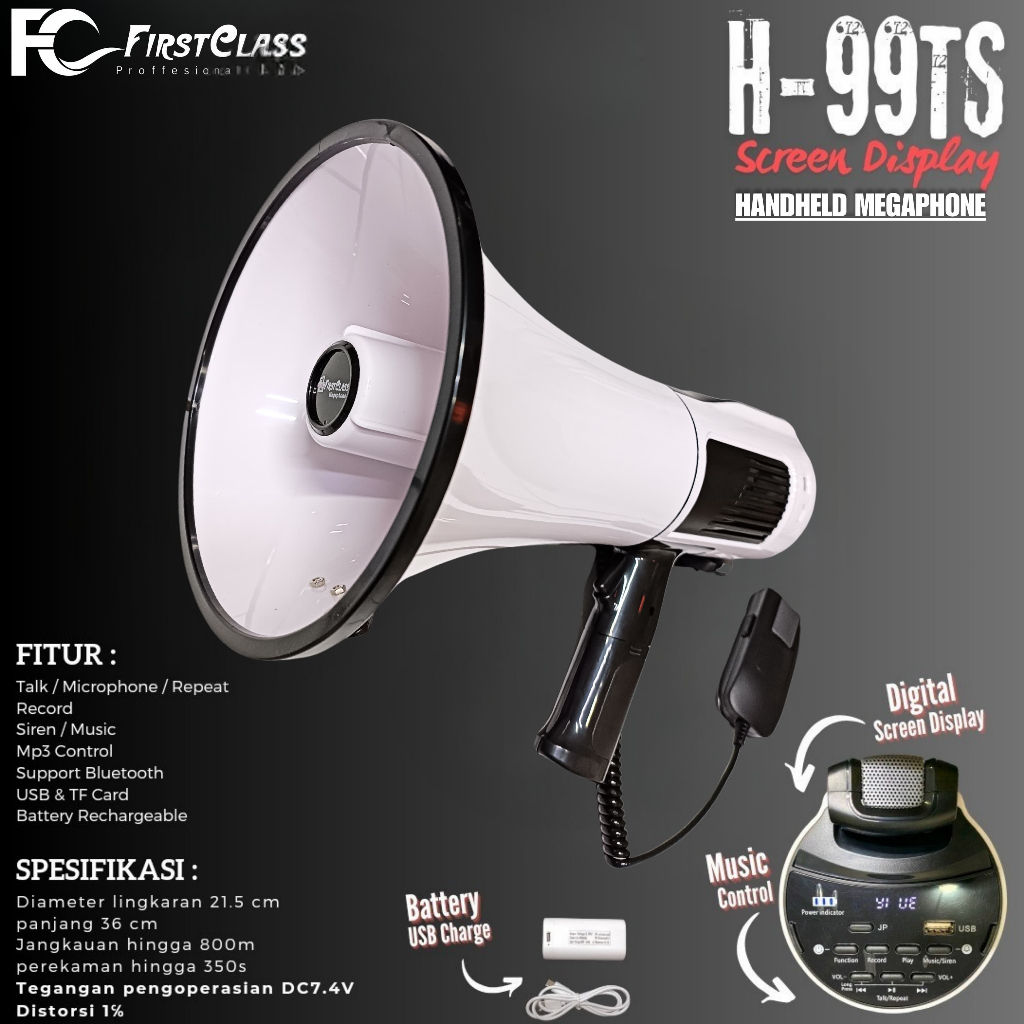 Jual Megaphone Firstclass H 99TS | Speaker Corong Toa H 99ts | Shopee Indonesia