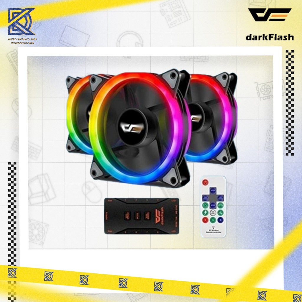 Jual AIGO DARKFLASH FAN CASING DR12 PRO 3in1 DOUBLE RING FAN RGB ...