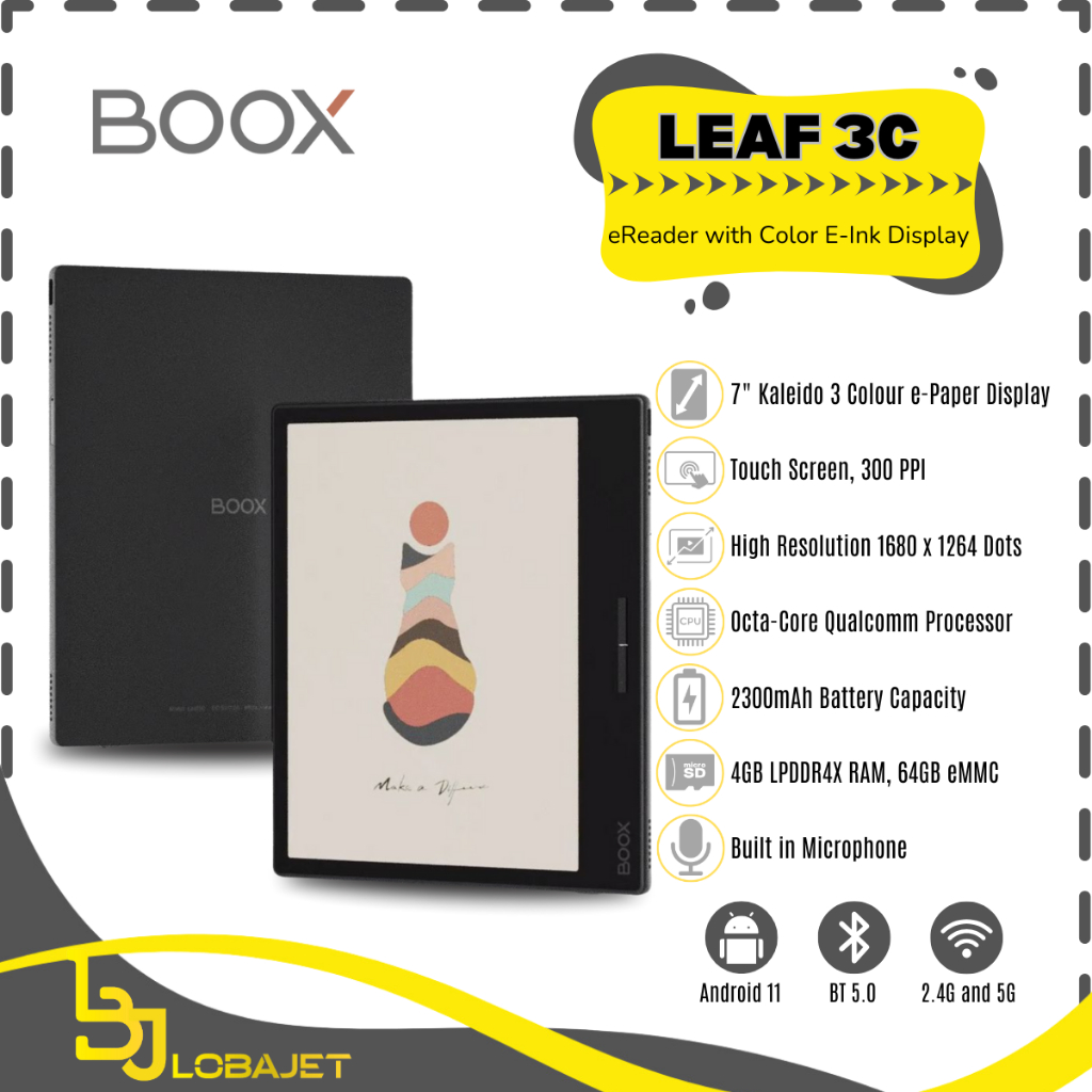 Jual ONYX BOOX LEAF 3C - 7-inch eReader with Color E-Ink Display - Android 11 4GB RAM 64GB ROM ...