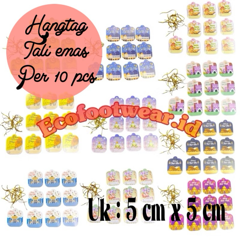 Jual 10 pcs Hang tag Lebaran Ramadhan Tali Emas per pack Hang tag Idul ...