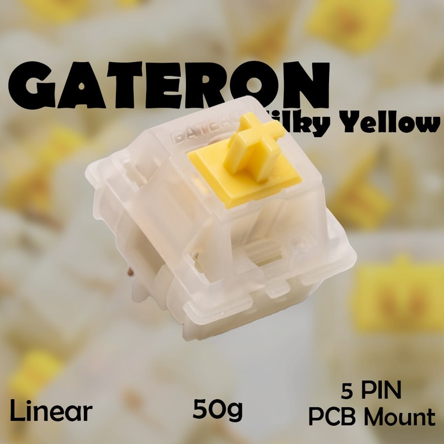 Jual Gateron PRO Milky Yellow 5 Pin Mechanical Keyboard Switch - Lubed ...