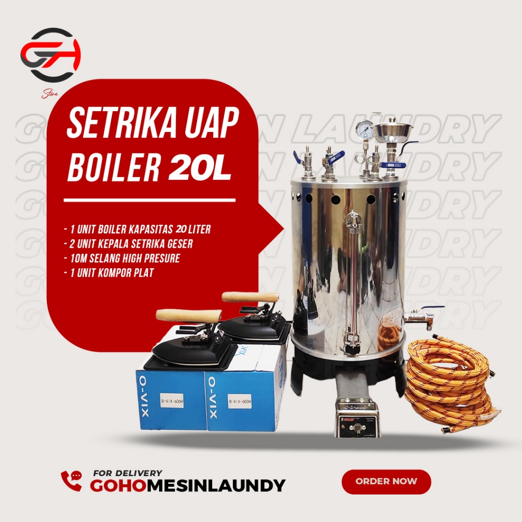 Jual Setrika Uap Laundry Boiler 20L/ Setrika Uap Boiler 20 Liter | Shopee Indonesia