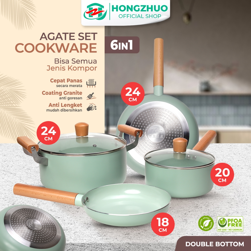 Jual Tifale Agate Set Cookware Panci Set 6IN1 Frypan Saucepan Anti ...