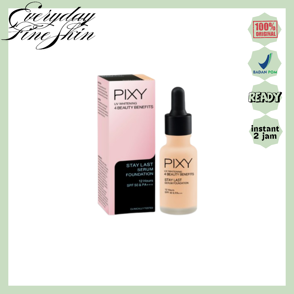 Jual PIXY Stay Last Serum Foundation UV Whitening 4 Beauty Benefits SPF ...