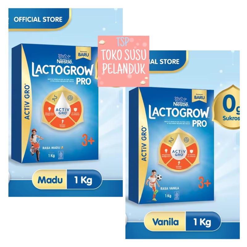 Jual Lactogrow 1+ Active Pro , Lactogen 1 & 2 Plain/Vanilla/Madu - 1kg ...