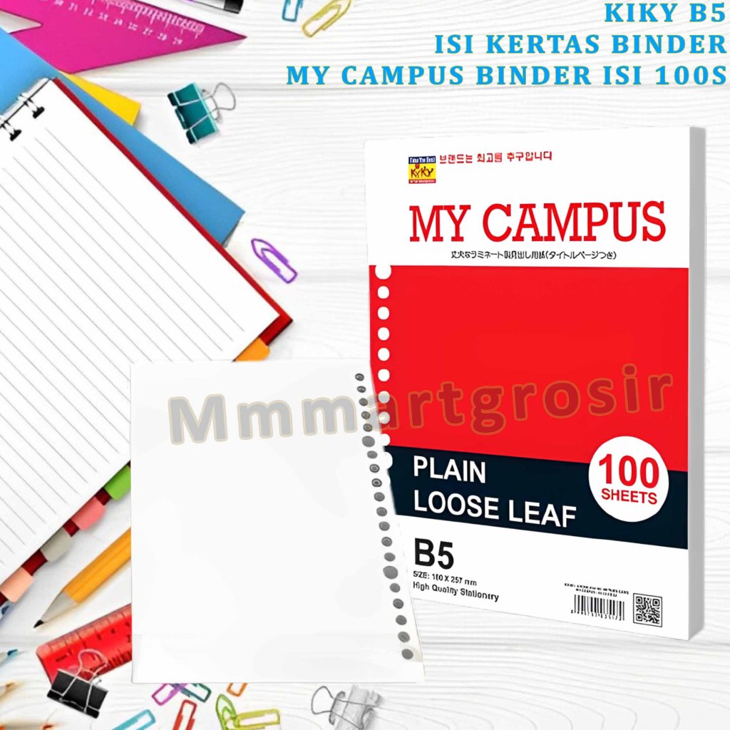 Jual Kiky B5 / Isi Kertas Binder Putih Polos / Kertas My Campus Binder ...
