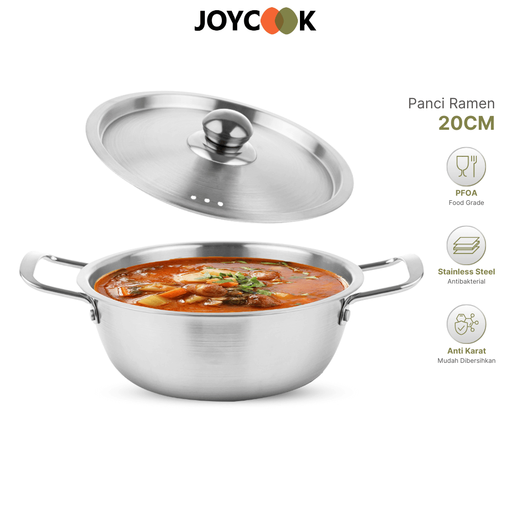 Jual JOYCOOK Panci Ramen Silver Stainless Steel 20cm Dengan Gagang Kuat ...