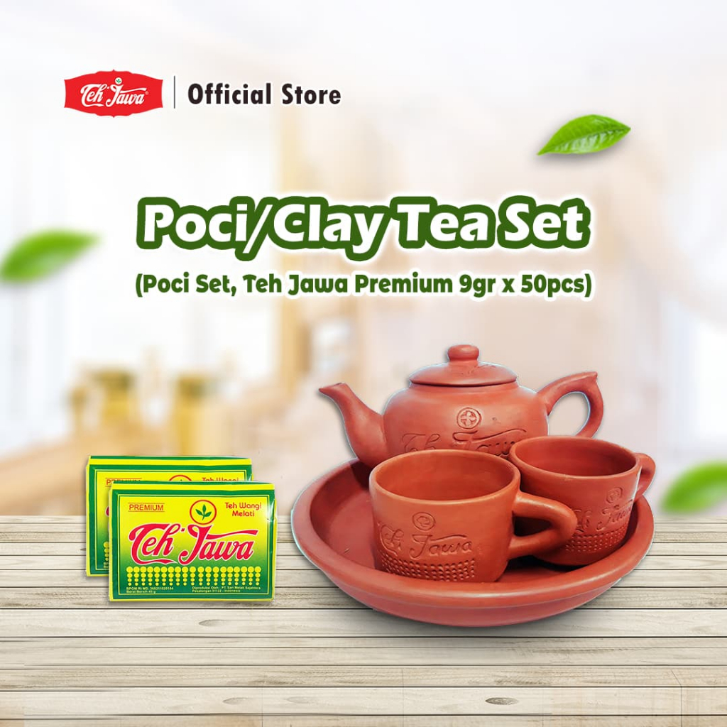 Jual Teh Jawa Poci Tea Set tanah liat & Teh Jawa Premium 9g 1 pack isi ...