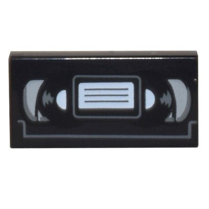 Jual Lego Tile 1 x 2 with Groove with Video Cassette / VHS Tape Pattern ...