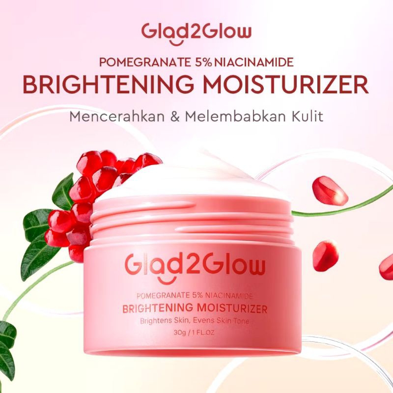 Jual [WarungA3] Glad2Glow Moisturizer Pomegranate Niacinamide Brightening | Pelembab Wajah BPOM ...