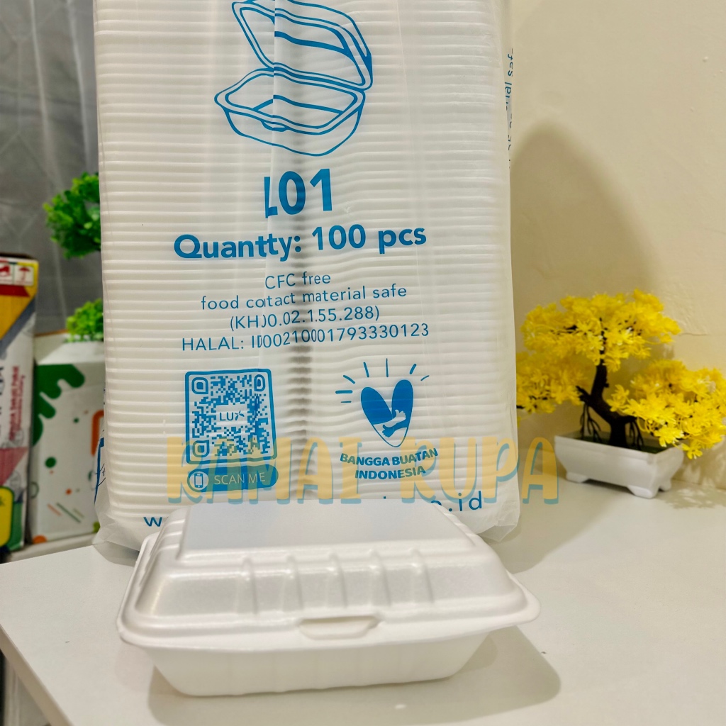 Jual [100 PCS] STYROFOAM / FOAM BUBUR / NASI / MIE AYAM MERK LUX L01 | Shopee Indonesia