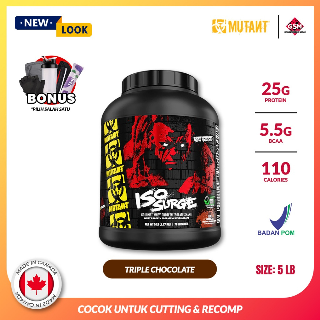 Jual Mutant Iso Surge Whey Protein Isolate 5lb Suplemen Otot Gym ...