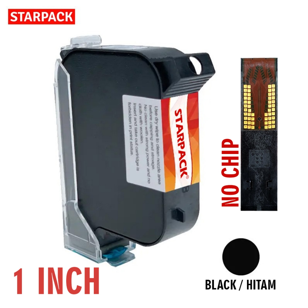 Jual Tinta Solvent Handheld Printer 1 inch - Black Ink Cartridge 1 inch ...
