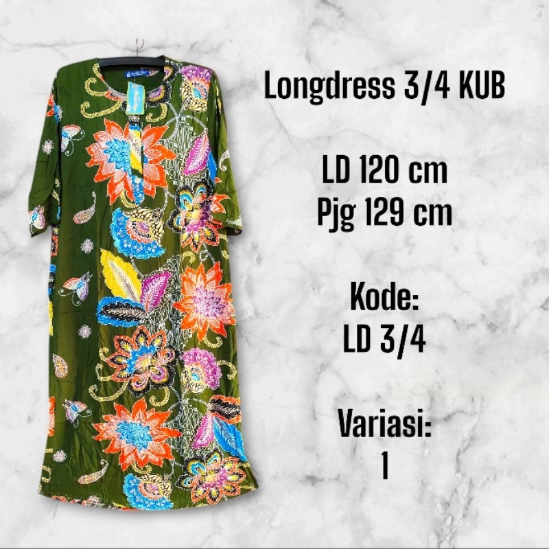 Jual Longdress Kencana Ungu Label Biru Lengan 3/4 Kancing Menyusui (KT ...