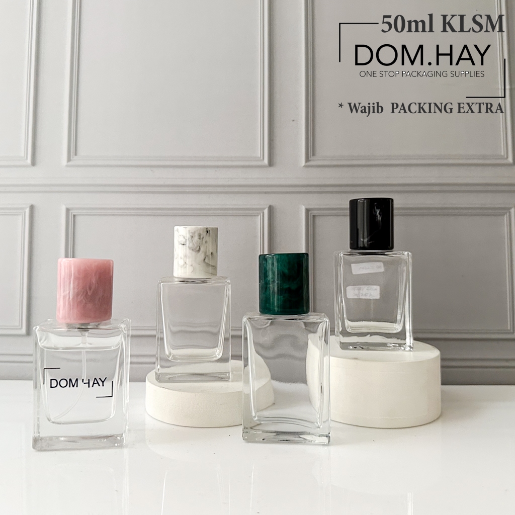 Jual 50ml KLSM Clear Marble Botol Parfum Semi Press Kaca Parfume Minyak ...