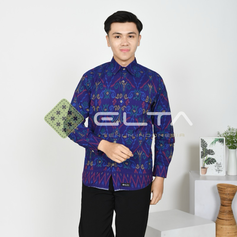Jual Kemeja pria tenun endek bali baju adat bali seragam kantor formal ...