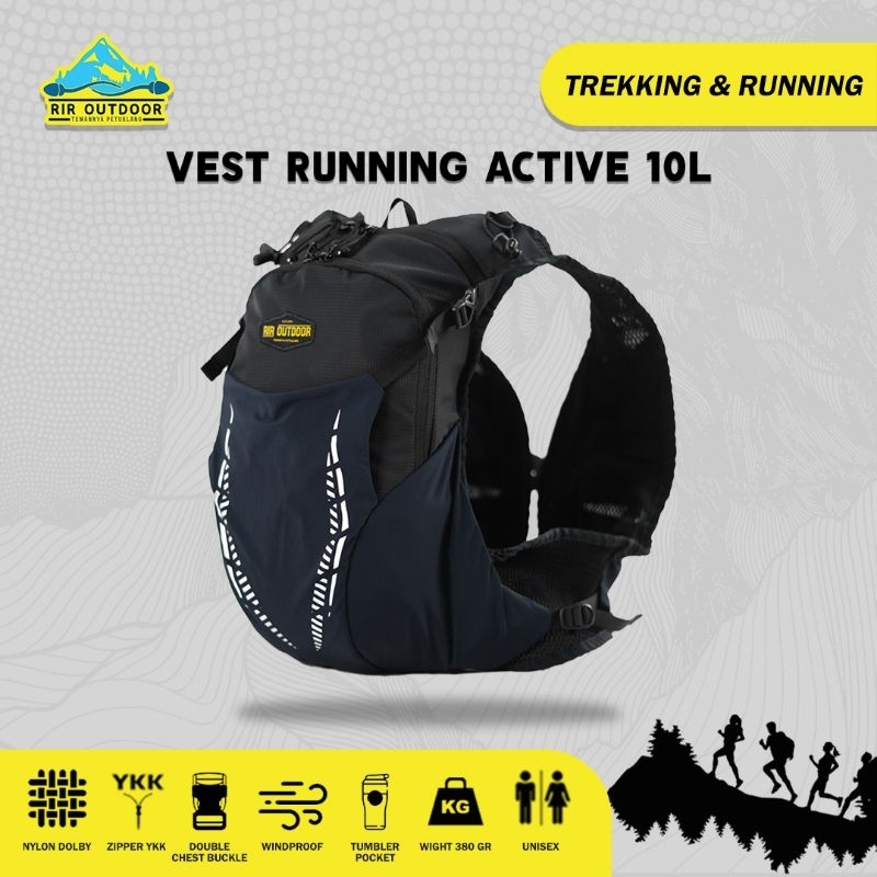 Jual ROMPI LARI VEST RUNNING ACTIVE 10 LITER RIR OUTDOOR TRAIL RUN ...