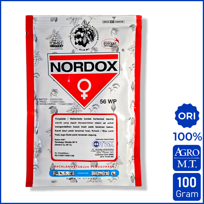 Jual Fungisida dan Bakterisida Nordox 56 WP (100 gram) - Made in ...