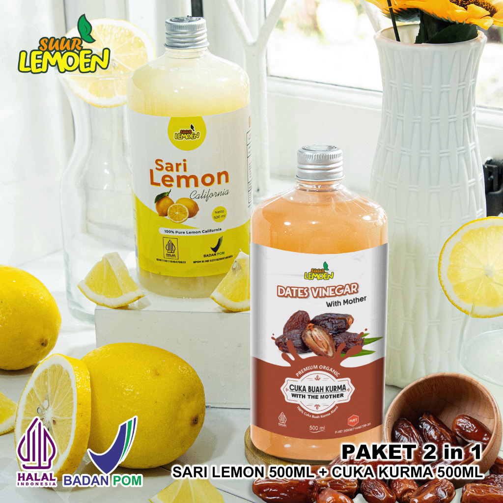 Jual Suur Lemoen Paket Cuka Kurma 500 ml dan Sari Lemon 500 ml | Shopee ...