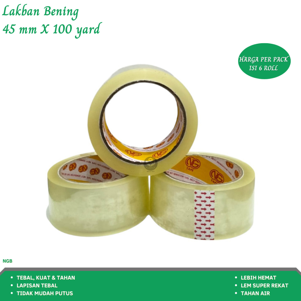 Jual Lakban Coklat Lakban Bening Lakban Fragile 45x100 (Isi 6 Pcs-NGB ...
