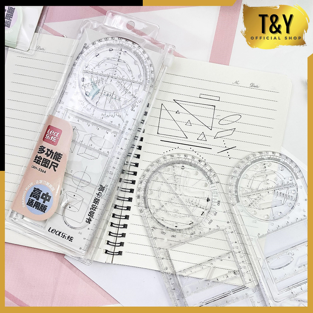 Jual T&Y Penggaris Geometri Multifunction Geometric Ruler Multifungsi ...