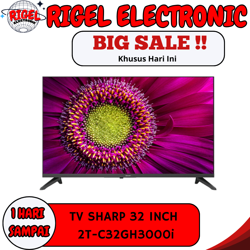 Jual TV SHARP 2T-C32GH3000i GOOGLE TV 32 INCH FULL HD FRAMELESS ( 32T4503) | Shopee Indonesia
