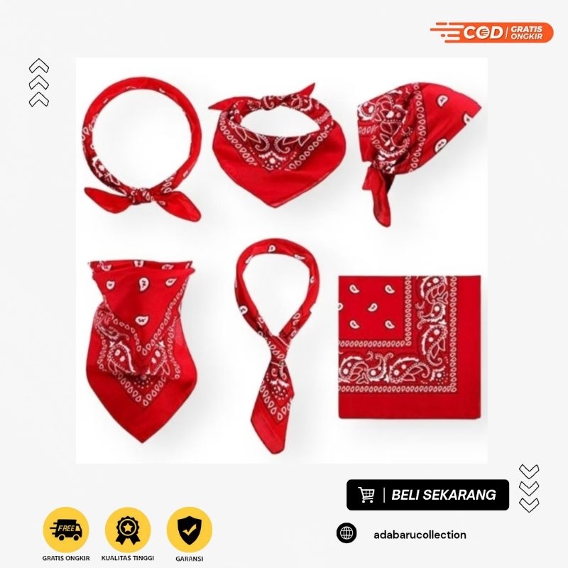 Jual MERAH READY !!! SLAYER RETRO BANDANA SCARF WARNA MERAH PUTIH HITAM ...