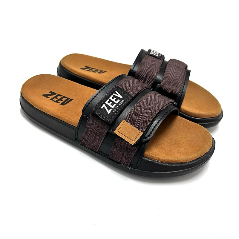 Jual Zeever- Sandal Slip On Suede Velcro Coklat Pria & Wanita | Shopee ...