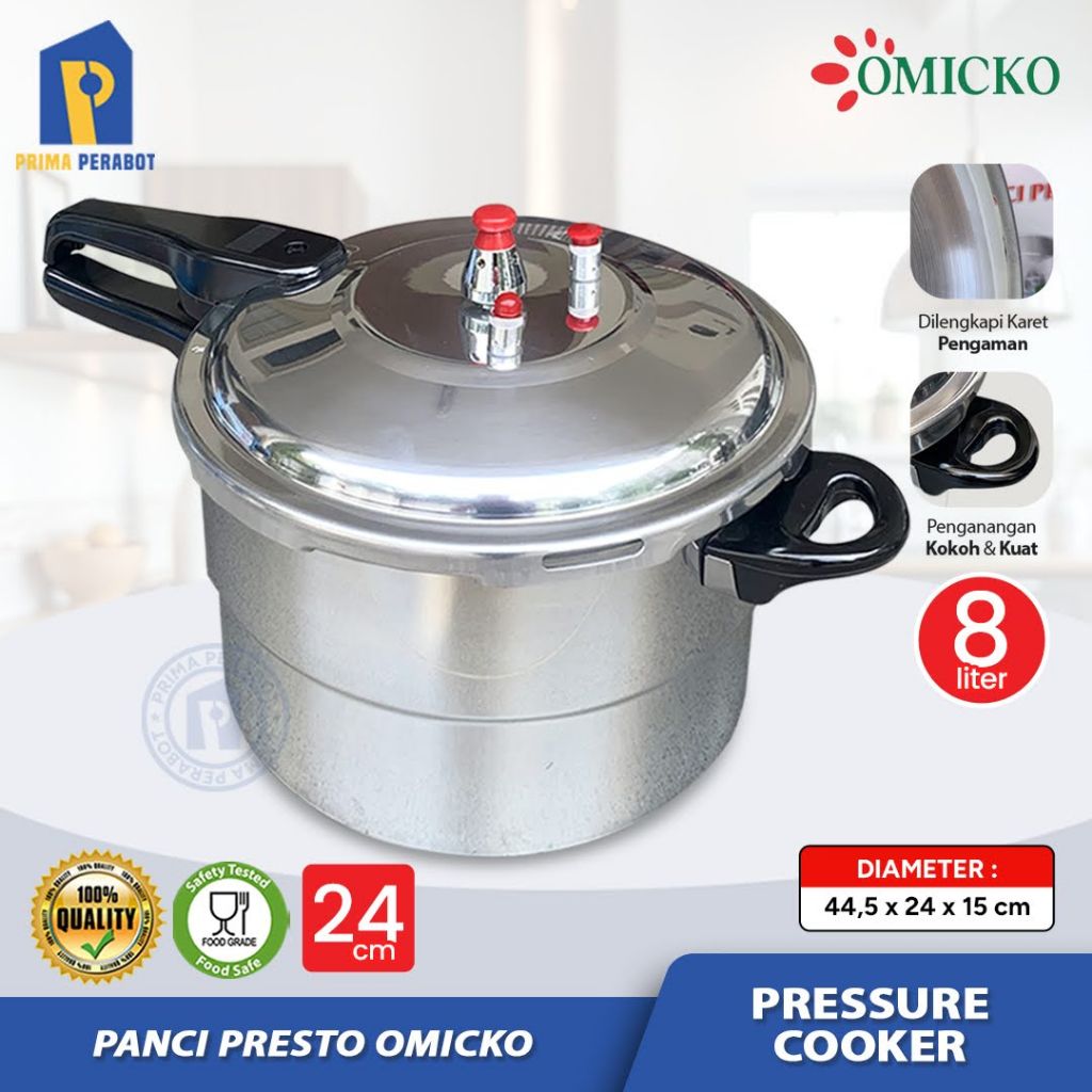 Jual Panci Presto 8 Liter Stainless Pressure Cooker Pressure Pot 8L Omicko | Shopee Indonesia