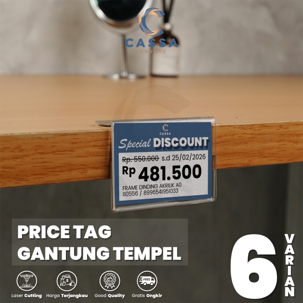 Jual Price tag Label Harga / Pricetag Tempel / Acrylic Display Harga ...