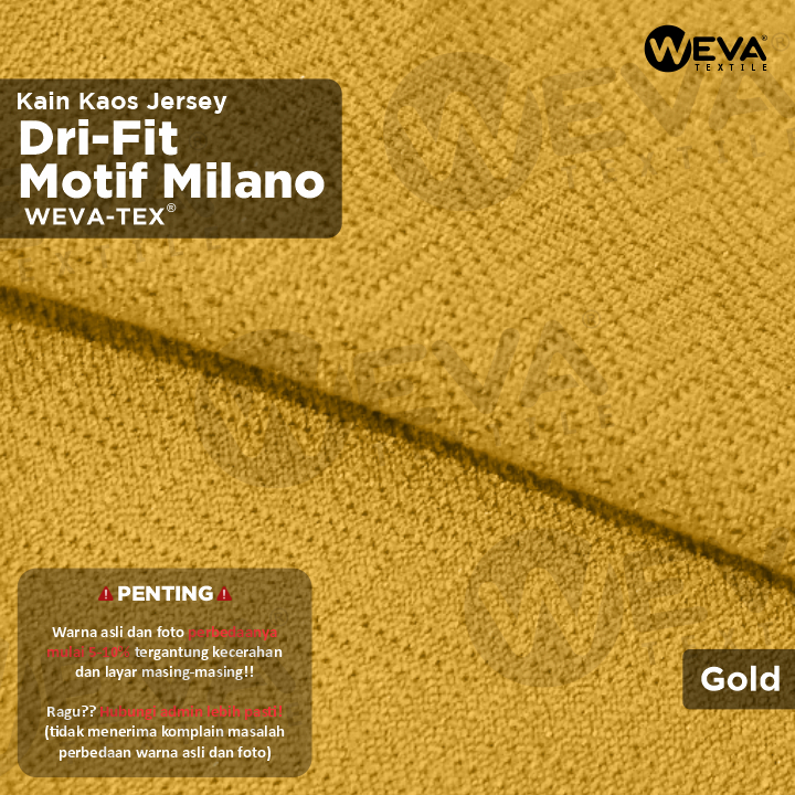 Jual Bahan Kain Jersey Dryfit Milano Gold - Kain Drifit Weva Textile ...