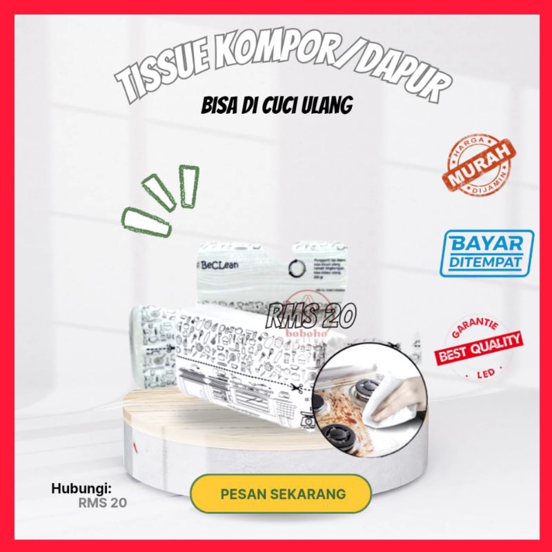 Jual tissue kain lap tisu roll gulung dapur penyerap minyak multifungsi ...