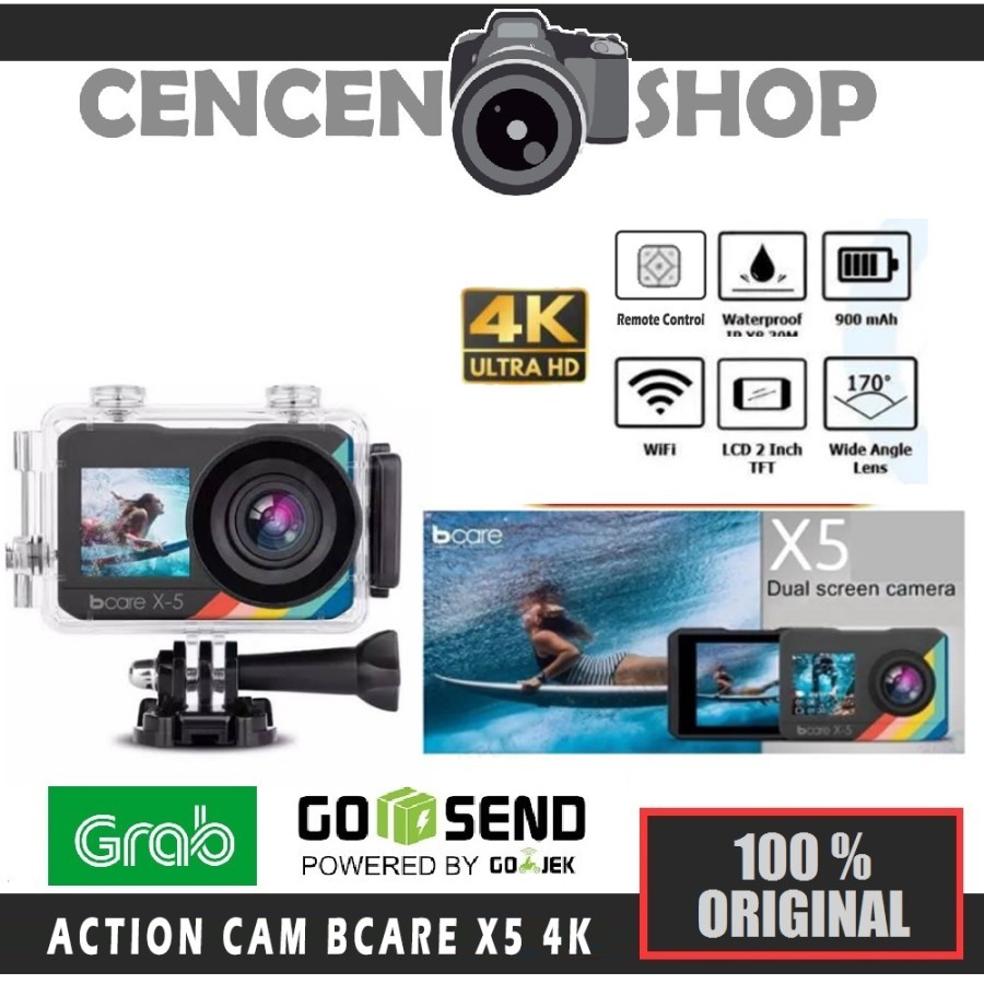 Jual Bcare X5 Action Cam 4K 16MP UltraHD WiFi / Kamera Action X-5 Dual ...