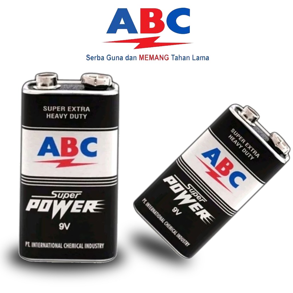Jual ABC Battery 9V SUPER POWER Baterai Kotak HEAVY DUTY Mic 9V super ...